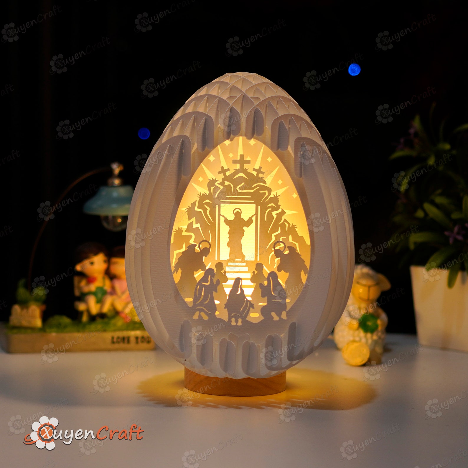 Pack 3 Jesus Risen, 3D Easter Egg PDF, SVG for Cricut Projects, Cameo4 ...