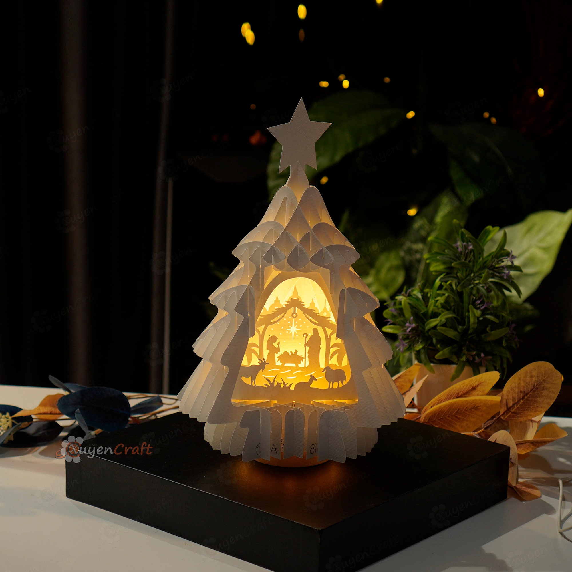 Nativity Scene in Tree Pop up SVG Template Paper Cutting - Etsy UK