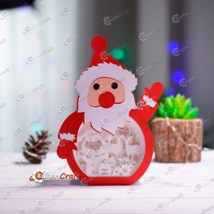 Christmas Santa Shadow Box PDF, SVG Light Box for Cricut Projects ...