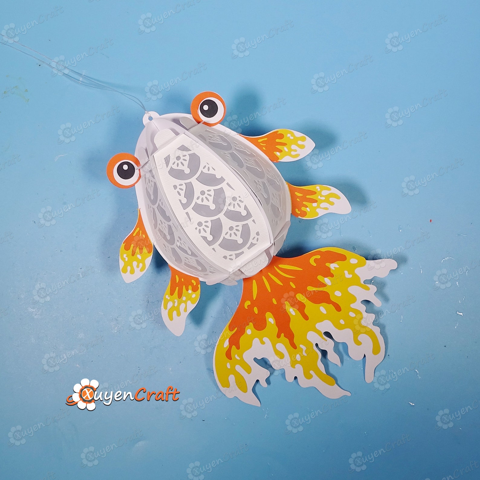 Goldfish Lantern Template, DIY Paper Fish Light (PDF, SVG, Studio) - Etsy