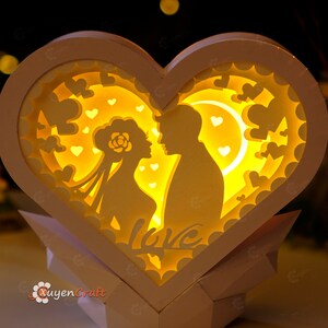 Pack 3 Heart Shadow Box SVG Templates for You Diy Gift for - Etsy