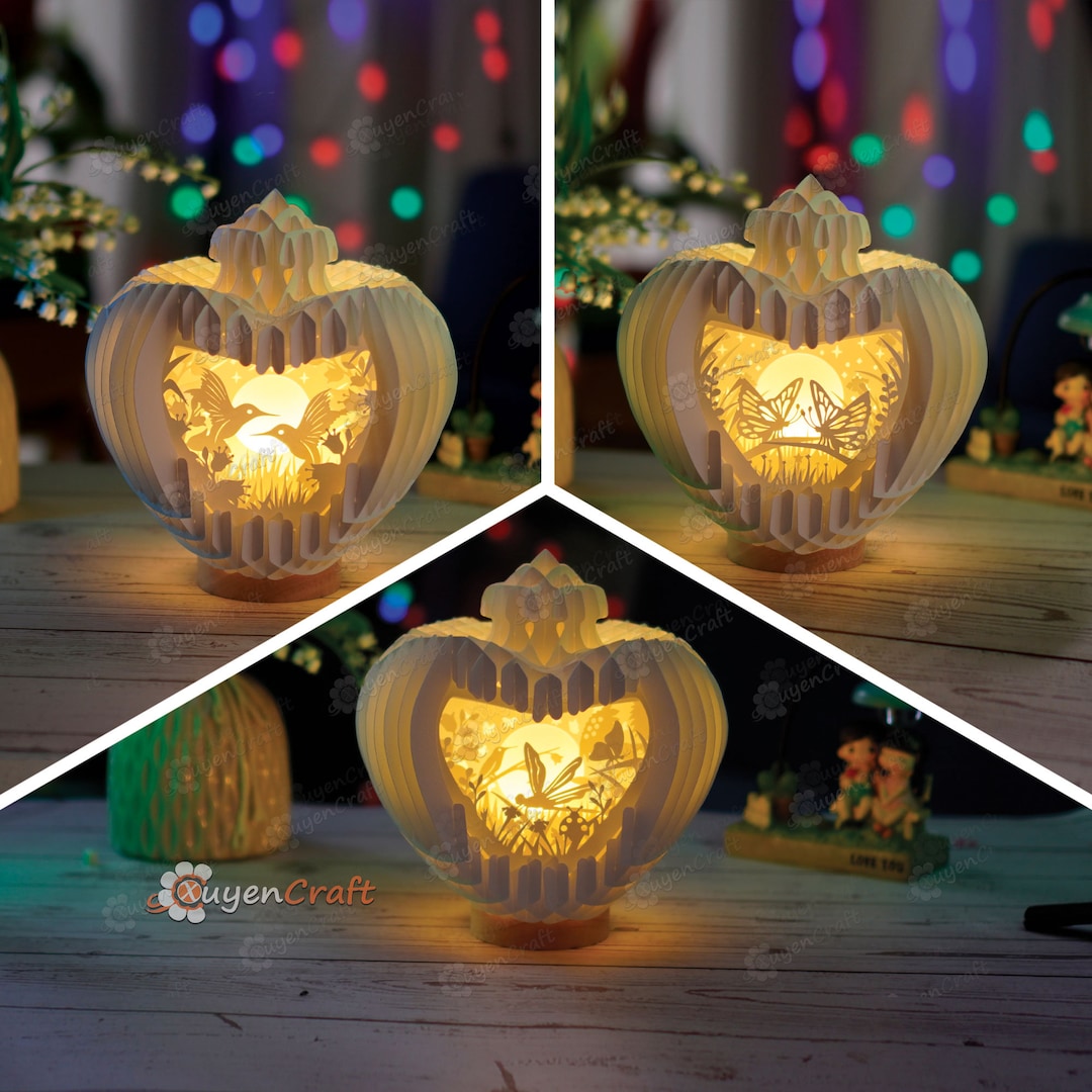Insect Heart Wish Jar Pop up Template, Hummingbird, Butterfly ...