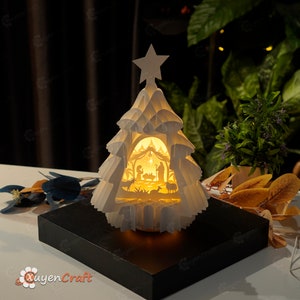 Nativity Scene in Tree Pop up SVG Template Paper Cutting - Etsy