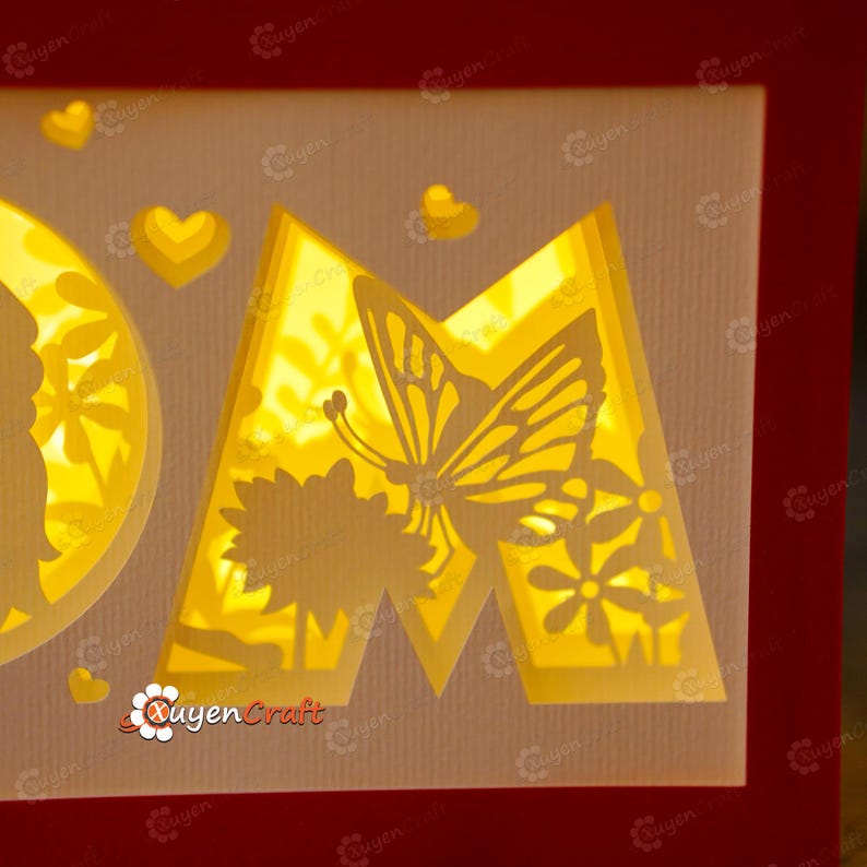 Mom Shadow Box SVG, Studio, PDF Templates for You Diy Mother's Day Gift ...