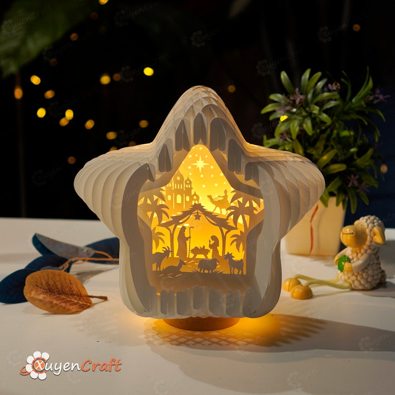 Nativity Scene Star Pop up SVG Silhouette Templates Creating - Etsy UK