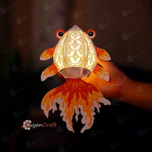Goldfish Lantern Template, DIY Paper Fish Light (PDF, SVG, Studio) - Etsy