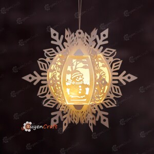 Set 3 Hanging Snowflake Lantern PDF, SVG, Studio Templates - DIY ...