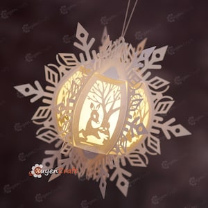 Set 3 Hanging Snowflake Lantern PDF, SVG, Studio Templates - DIY ...