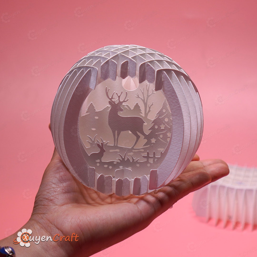 Deer Sphere Pop up SVG Templates for Creating Mini Sphere Paper Cut ...