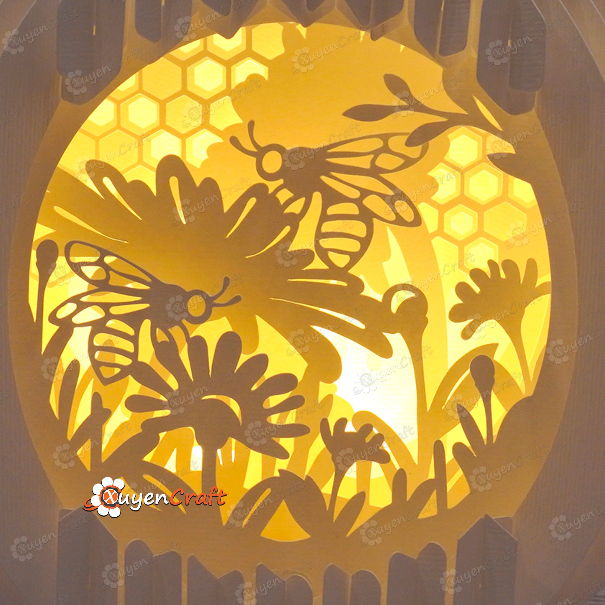 Bee Sphere Popup SVG for Cricut Projects, Cameo4, Scanncut, Paper ...