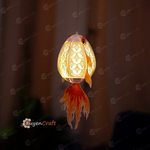Goldfish Lantern PDF, SVG, Studio Templates - DIY Fish Paper Lantern ...
