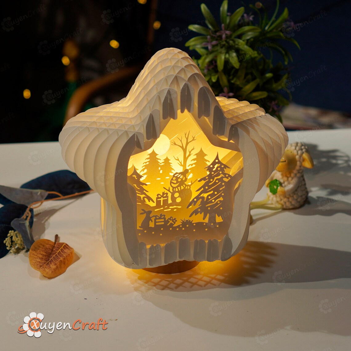 Star Pop up Snowman SVG Silhouette Template Creating Paper - Etsy