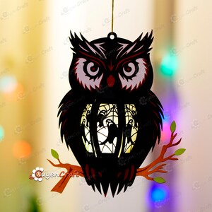 Set 3 Owl Lantern PDF, SVG, Studio Templates - Owl Paper Lantern for ...