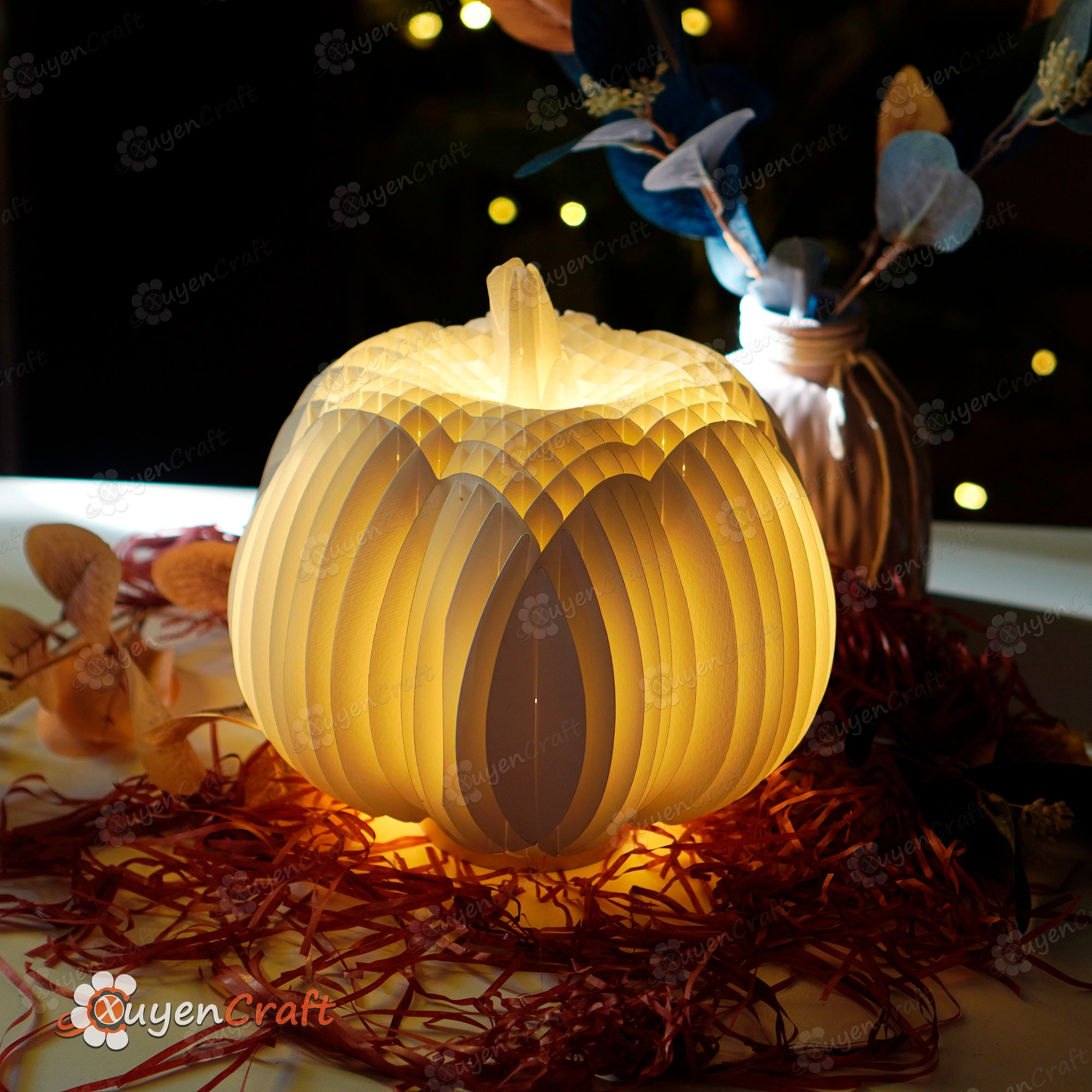 Nightmare Halloween Pumpkin Pop up SVG, Silhouette, PDF Template ...