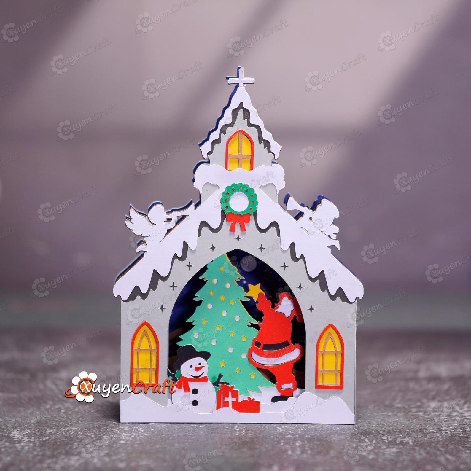 Set 3 Christmas 3D Pop-up Card Templates – Nativity Scene, Winter ...