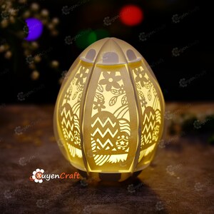 Combo 3 Easter Egg Lantern PDF, SVG Template for Cricut Project, Scanncut, Cameo4 - Easter ...
