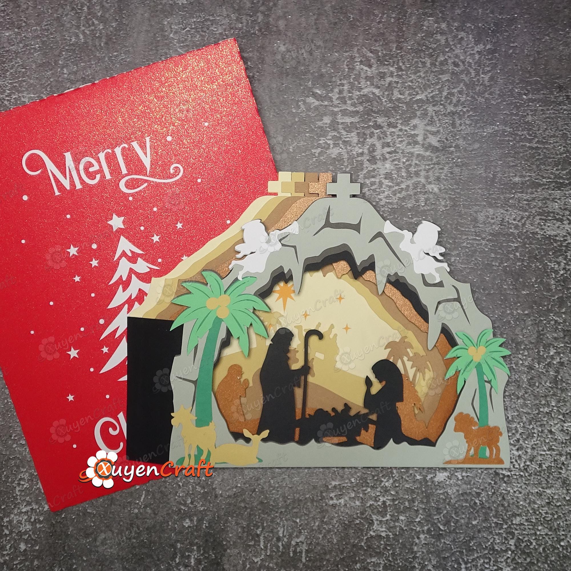 Pack 3 Nativity Scene 3D Pop-up Card Templates | Christmas Papercut ...