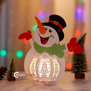 Snowman Lantern PDF, SVG, Studio Templates for You DIY Christmas ...