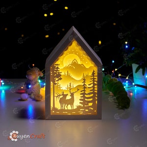 Pack 4 Christmas Lanterns Shadow Box SVG, Silhouette Studio Templates ...