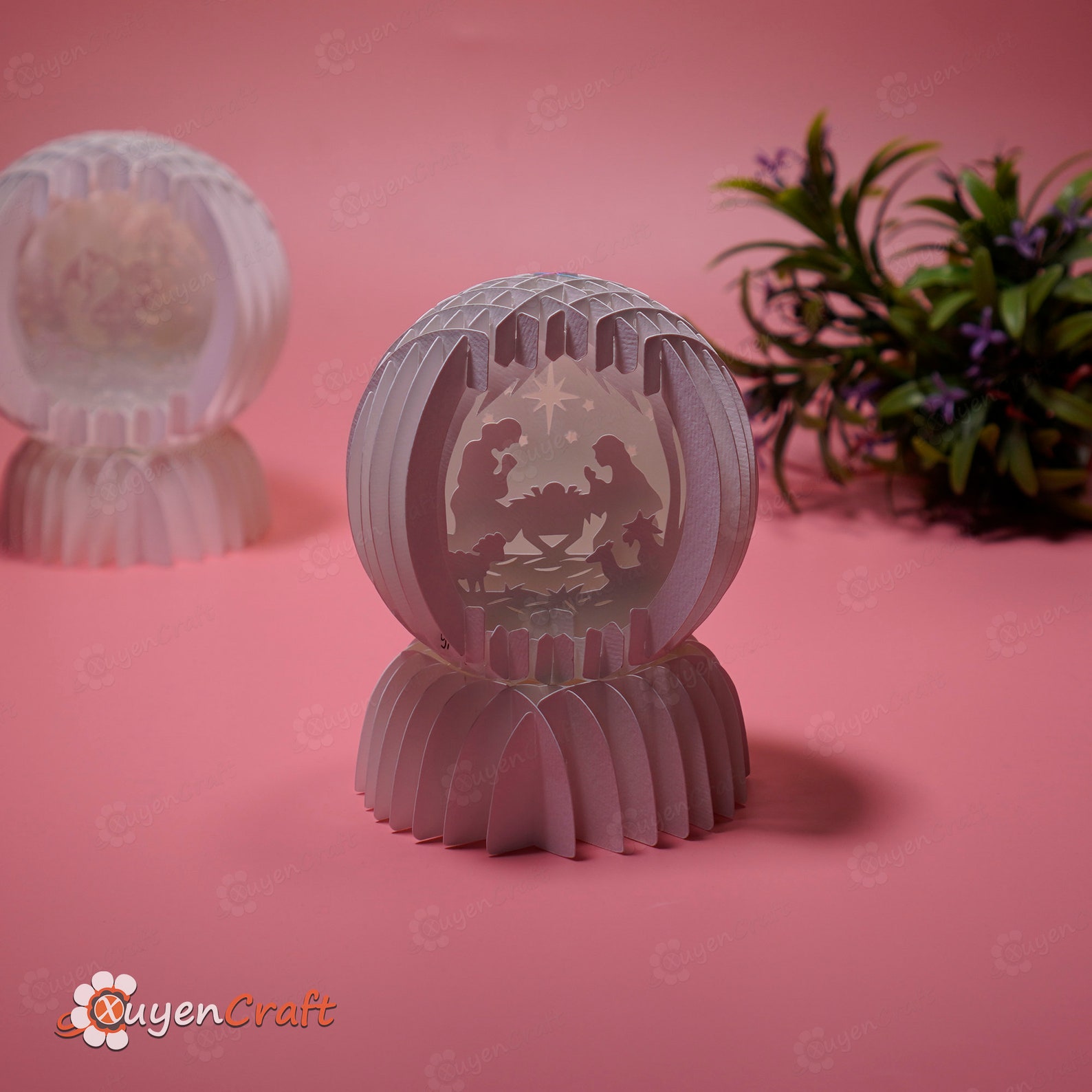 Nativity Scene Sphere Pop up SVG Templates for Creating Mini Sphere ...