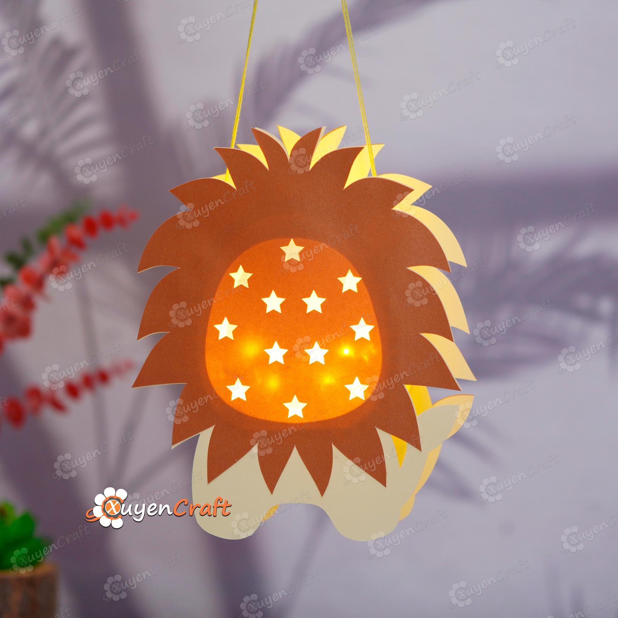 DIY Lion Lantern Craft Template, Paper Lantern SVG, PDF - Etsy