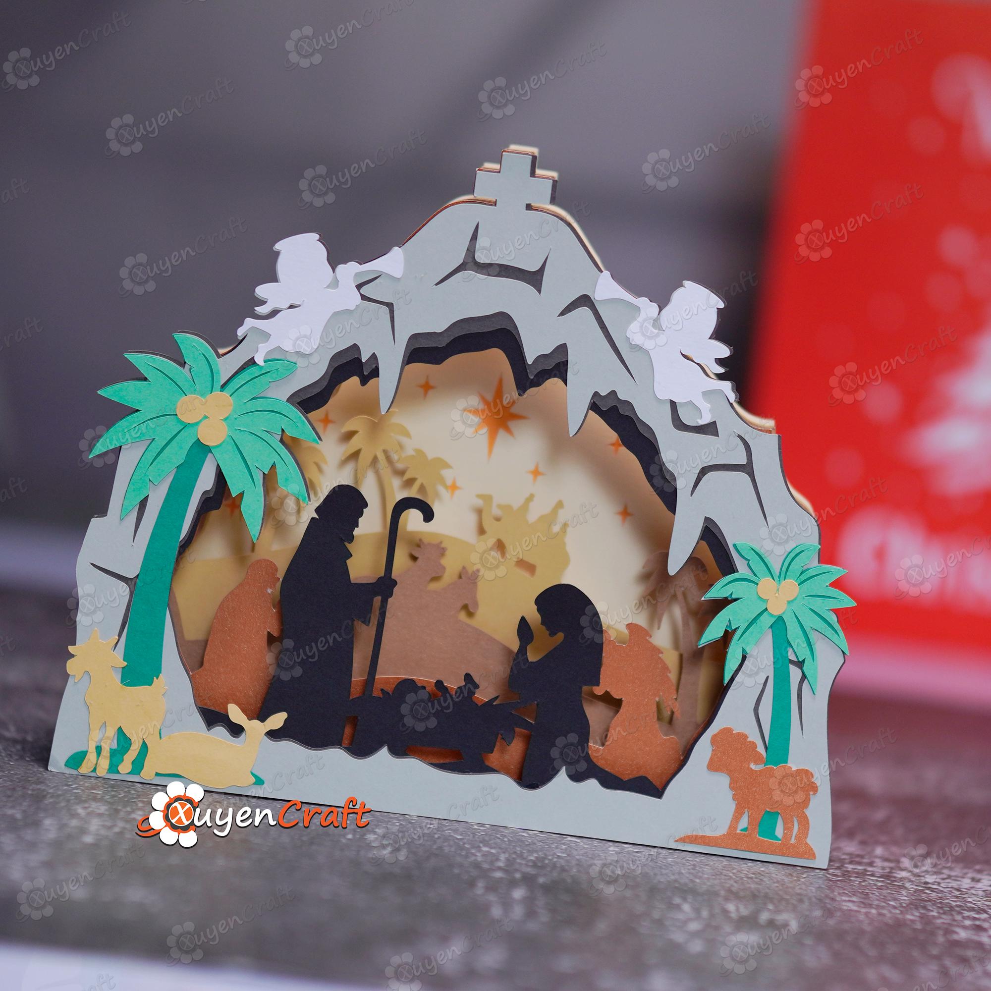 Pack 3 Nativity Scene 3D Pop-up Card Templates | Christmas Papercut ...