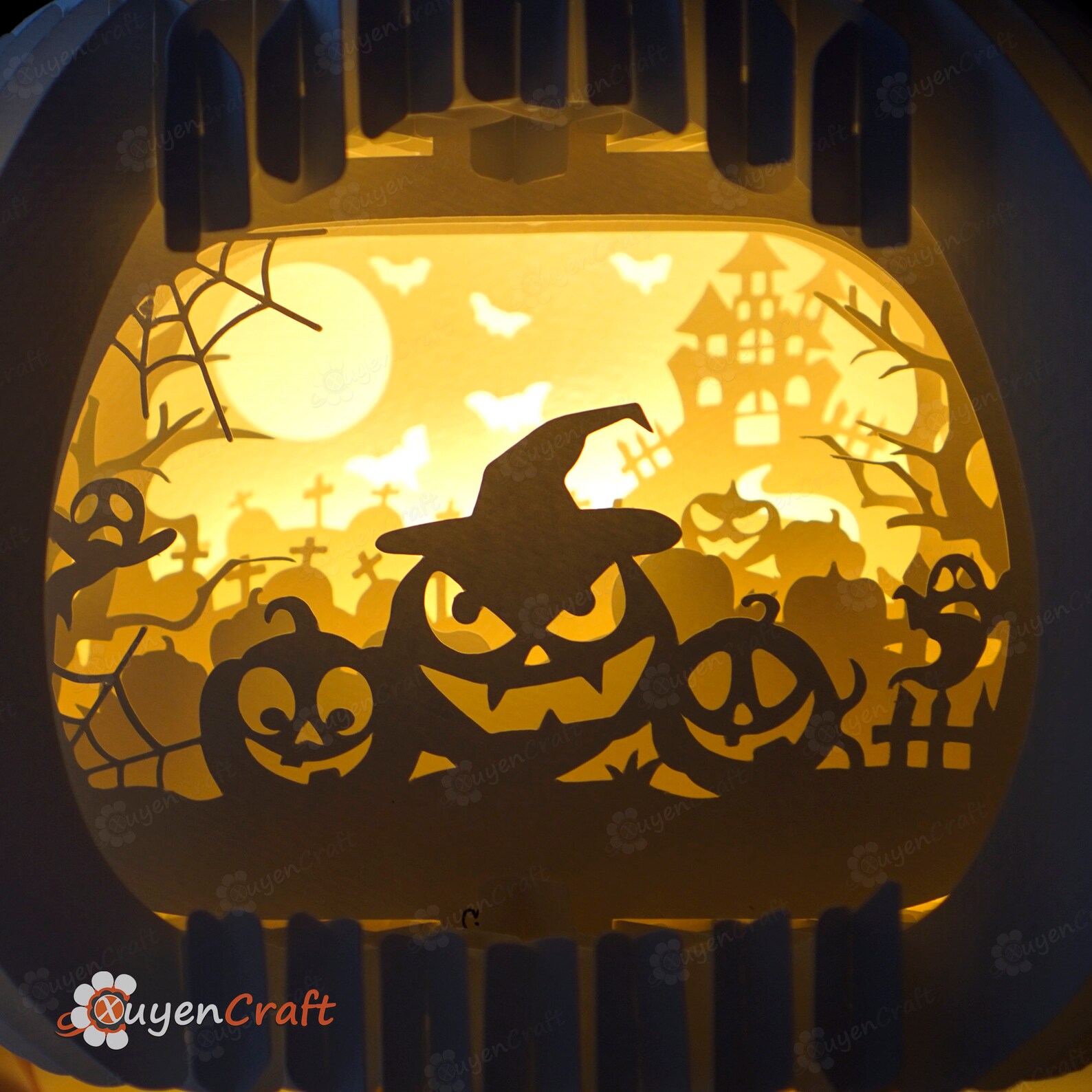 Pack 3 Halloween Pumpkin Pop up 3D SVG Studio Template DIY - Etsy