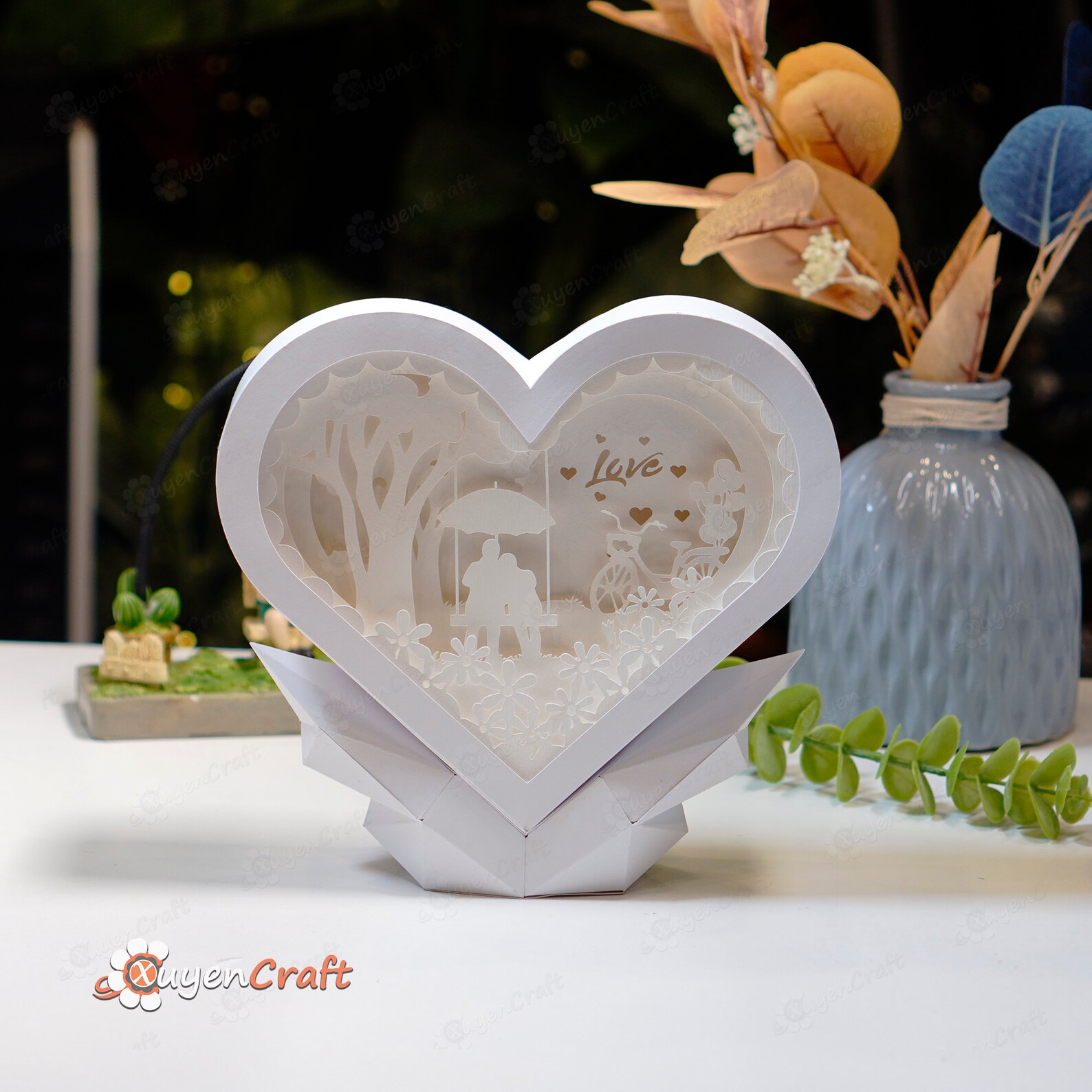 Pack 3 Heart Shadow Box SVG Templates for You Diy Gift for - Etsy