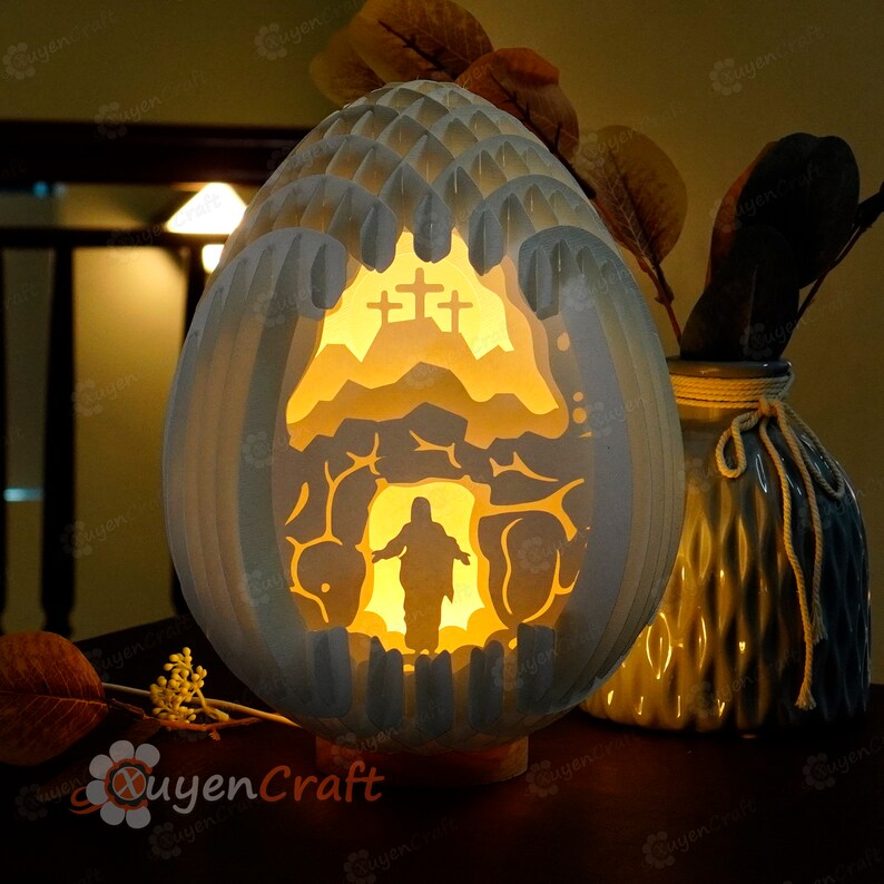 Easter Jesus Christ is Risen 3D Easter Egg SVG Template | Etsy