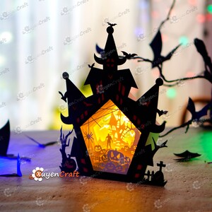 Zombie in Haunted House Shadow Box Halloween PDF, SVG Light Box for ...