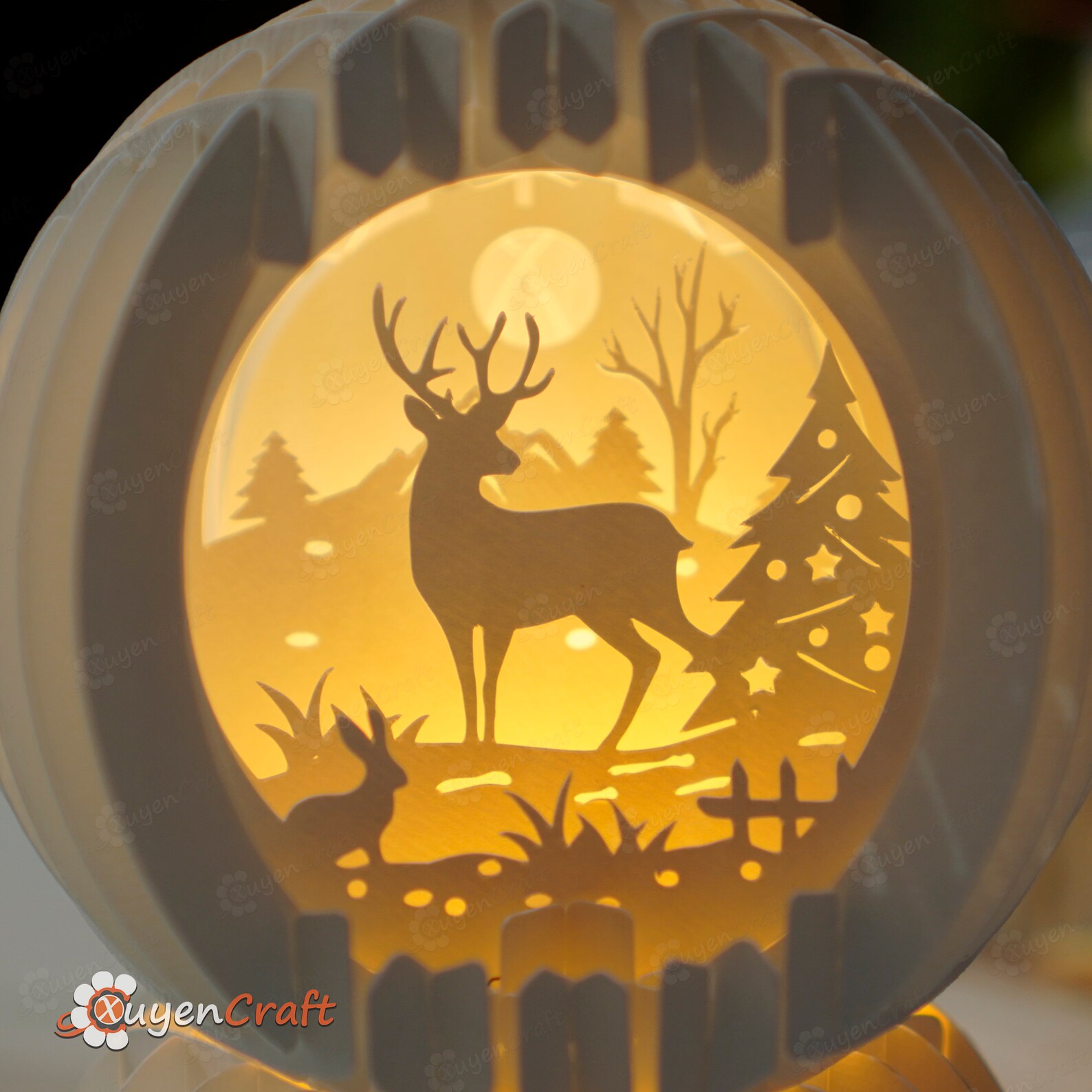 Deer Sphere Pop up SVG Templates for Creating Mini Sphere Paper Cut ...