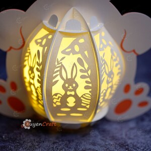 Rabbit Egg Bunny Lantern PDF, SVG, Studio Template - Bunny Easter Egg ...