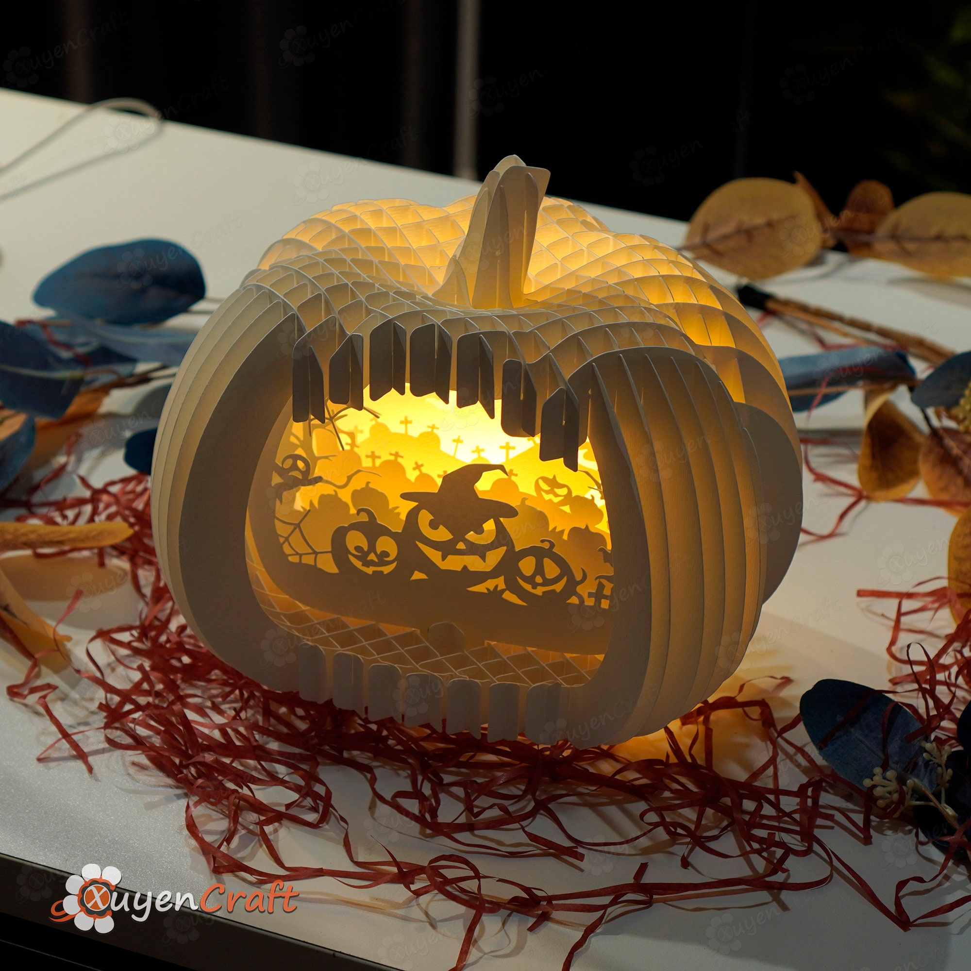 Halloween Pumpkin Pop up SVG Studio PDF Template Halloween - Etsy