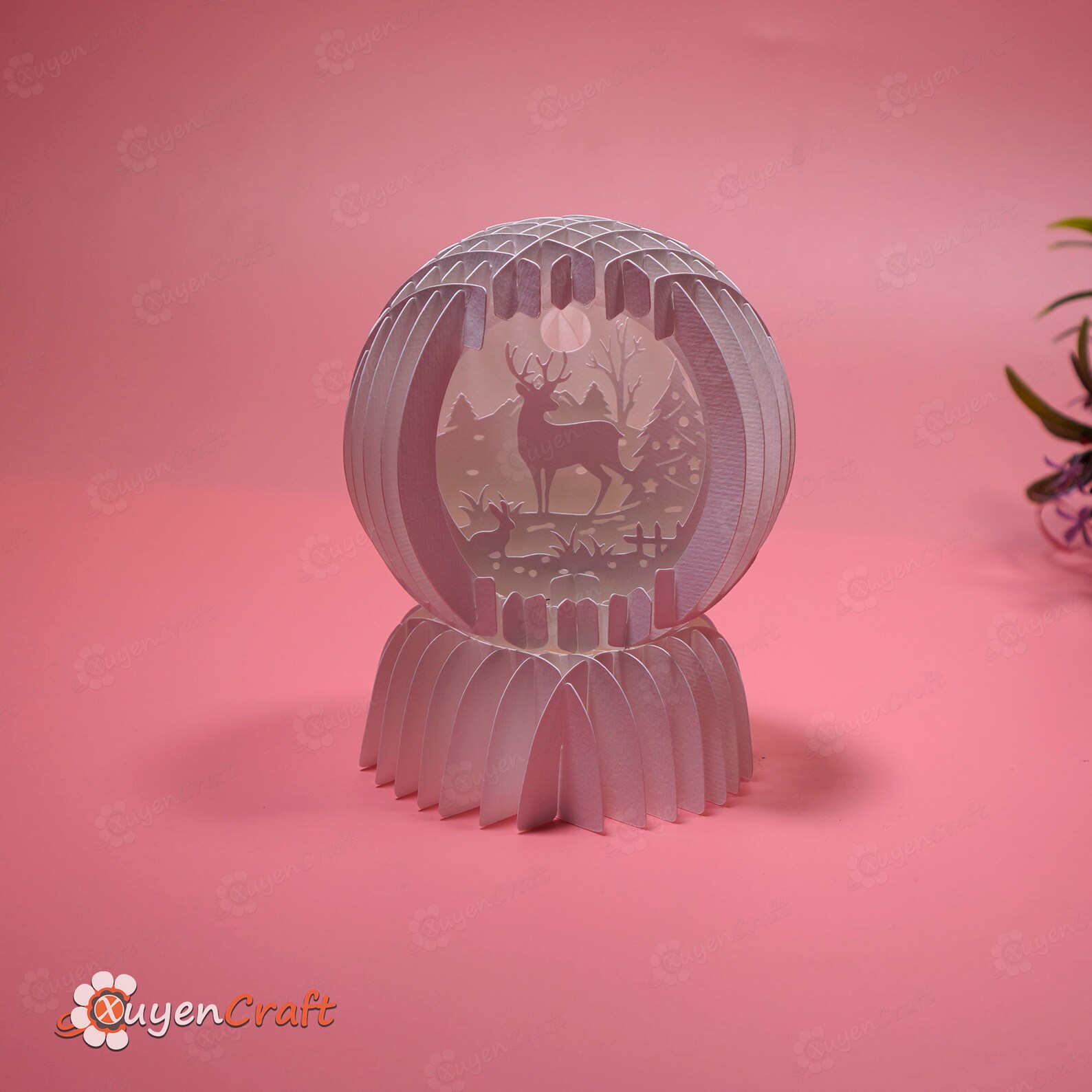 Deer Sphere Pop up SVG Templates for Creating Mini Sphere Paper Cut ...