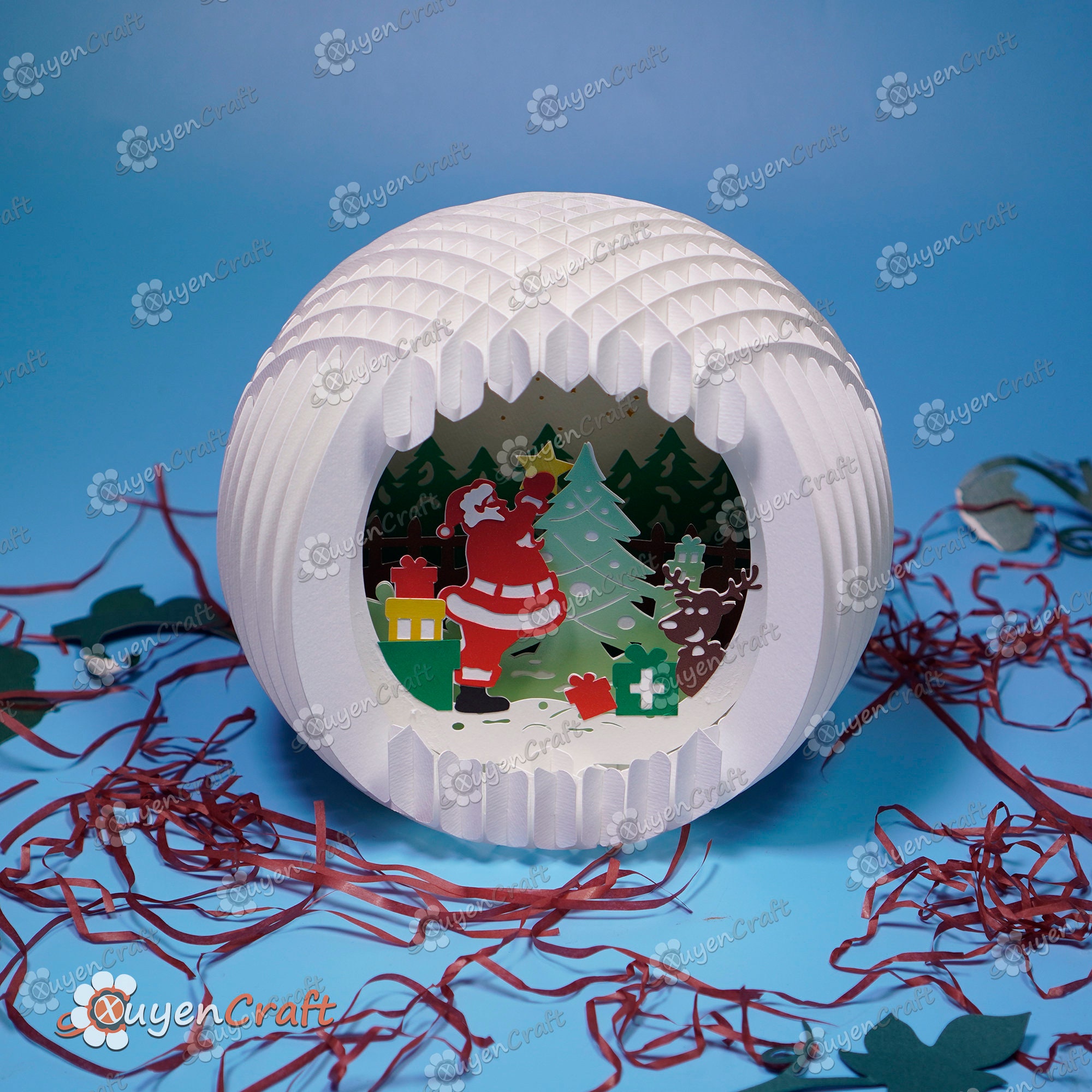 Santa Claus Snow Globe Pop up SVG, Cricut, DIY Craft (digital Download ...