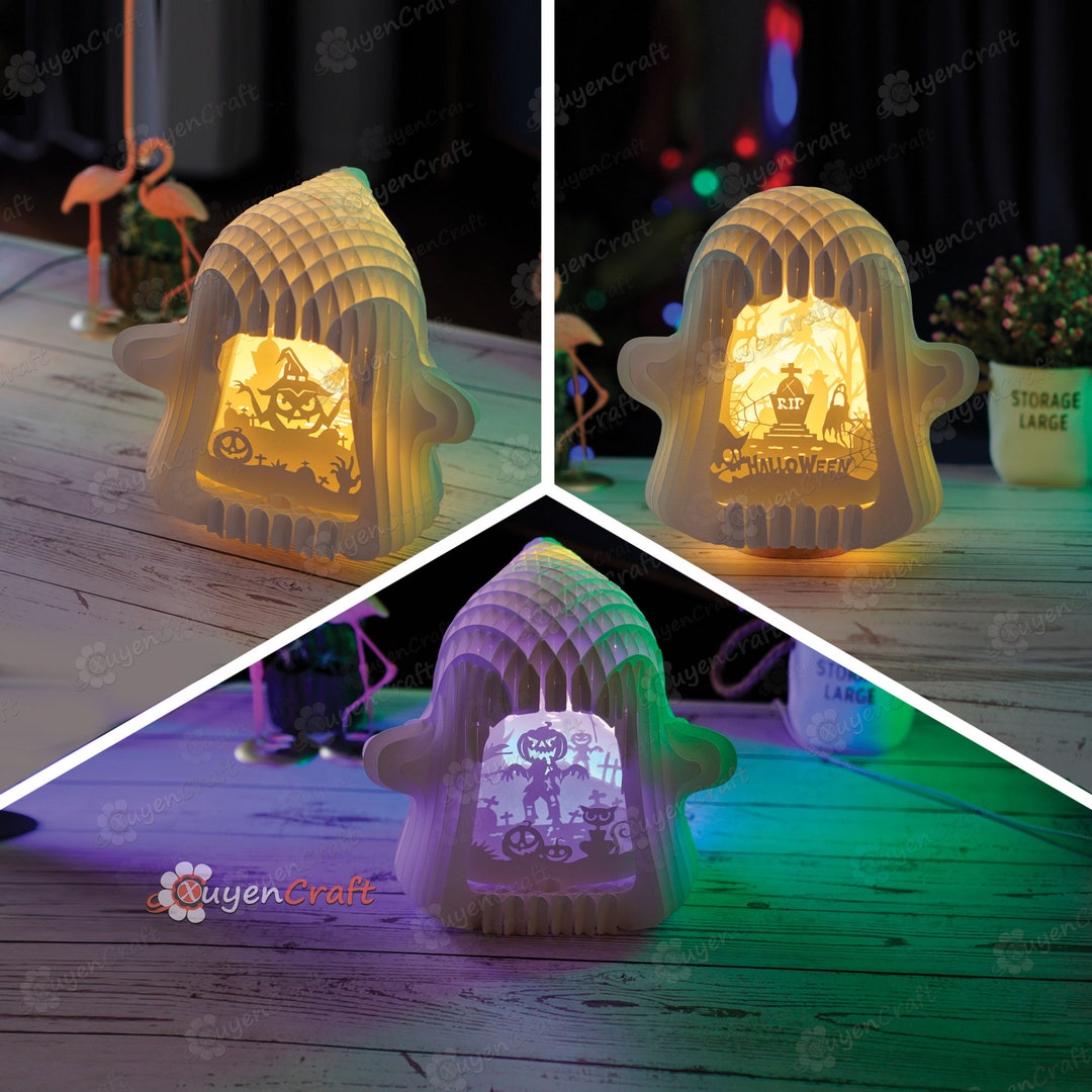 Ghost Pop up SVG Template, Halloween Shadow Box (digital Download) - Etsy