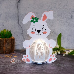 Rabbit Egg Bunny Lantern PDF, SVG, Studio Template - Bunny Easter Egg ...