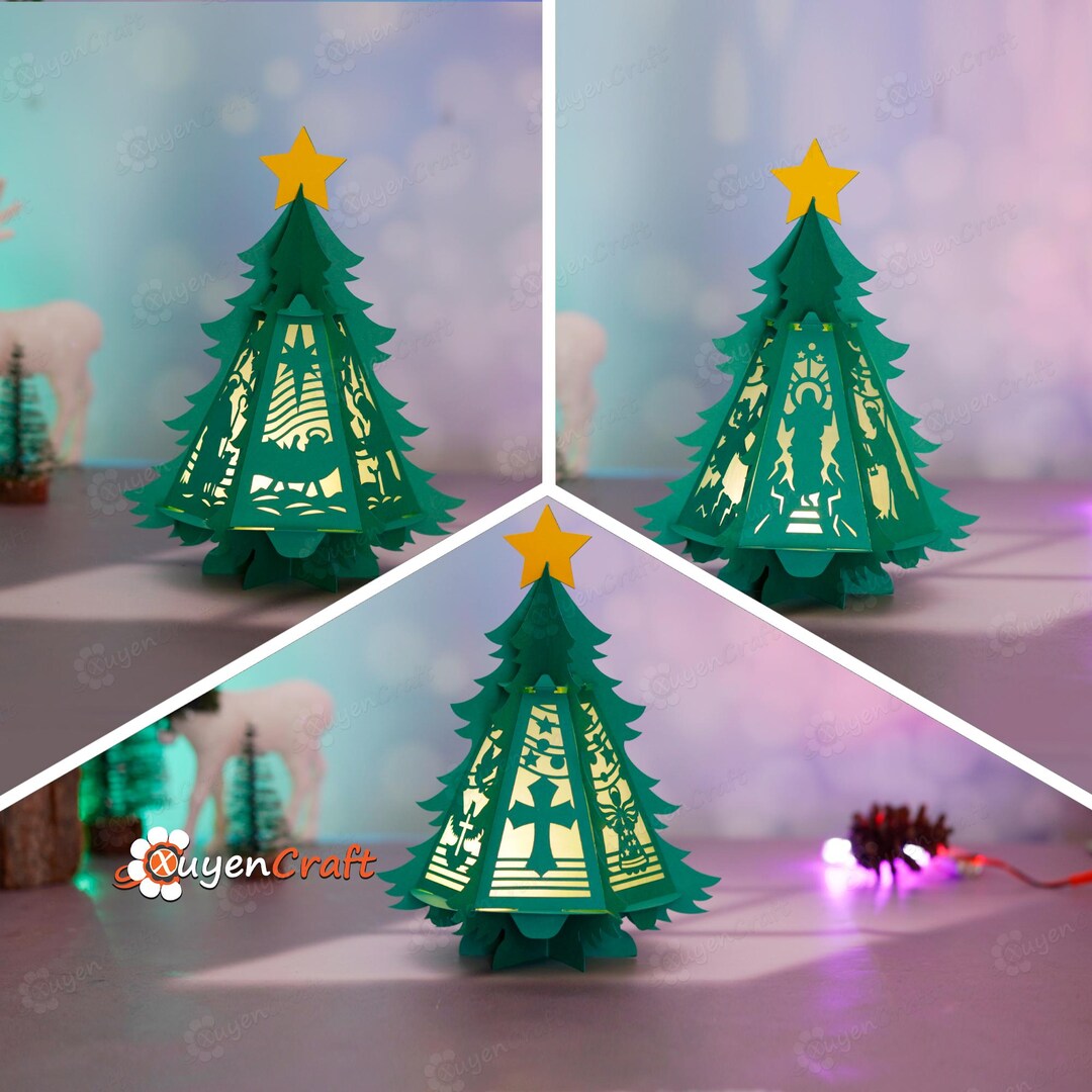Nativity Scene Christmas Tree Lantern SVG Set (PDF Templates) - Etsy