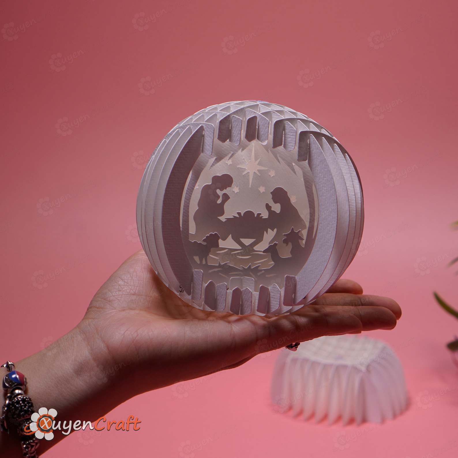 Nativity Scene Sphere Pop up SVG Templates for Creating Mini Sphere ...