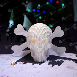Skull Pop up PDF, SVG Template, Halloween Skull Sliceform Pop up SVG ...
