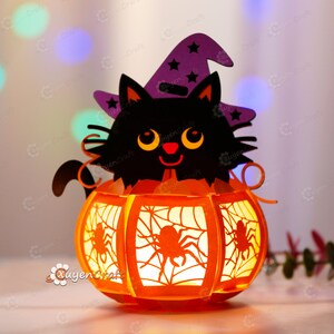 Set 3 Cat Pumpkin Lantern PDF, SVG, Studio Templates - Pumpkin Lantern ...