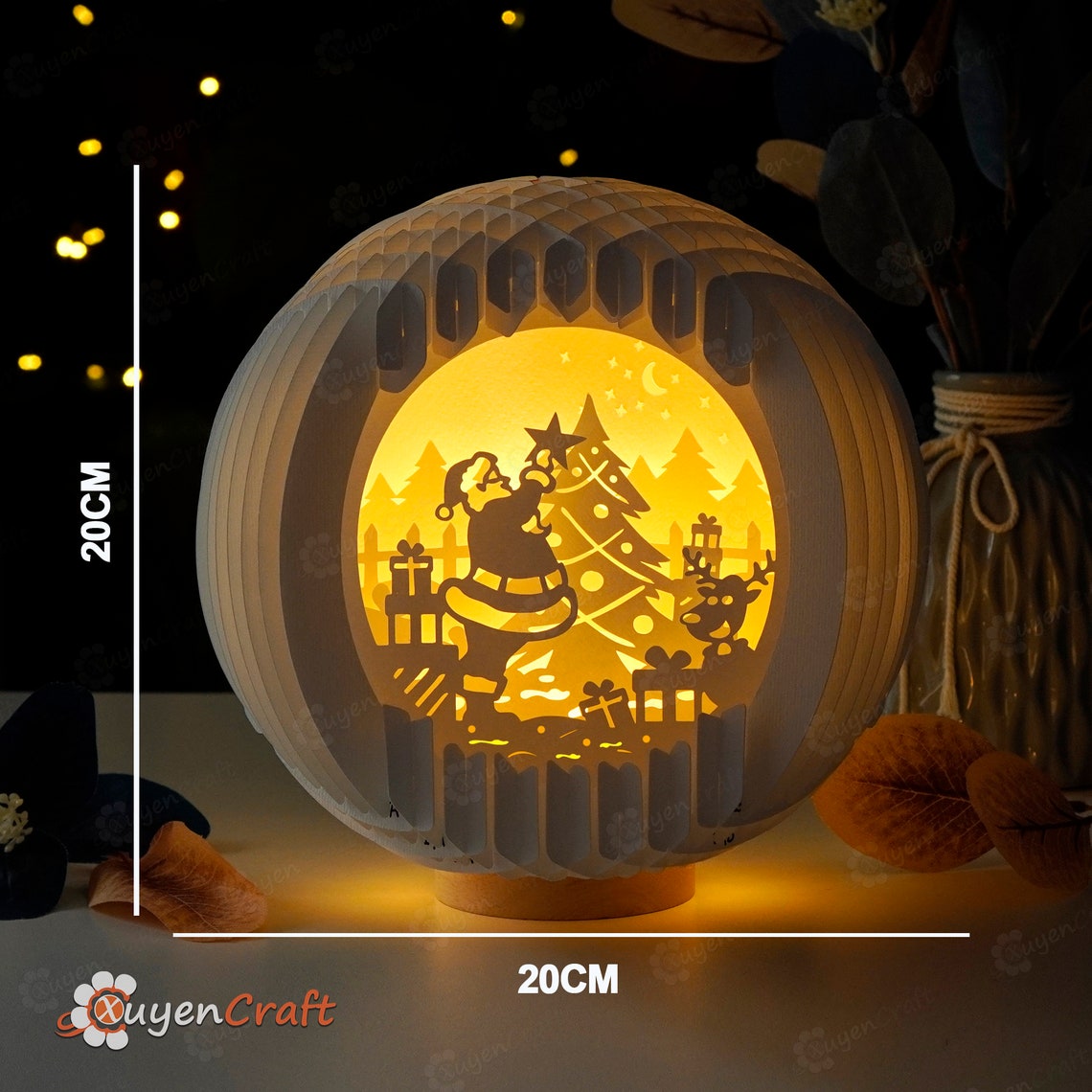 3D SVG Templates Creating Santa Claus With Tree Sphere Pop up - Etsy