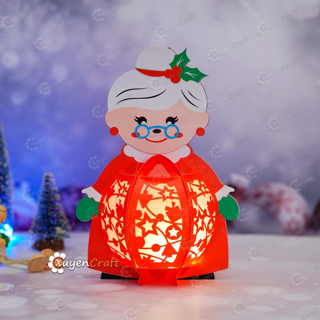 Mrs Santa Claus Lantern PDF, SVG, Studio Templates for You DIY ...