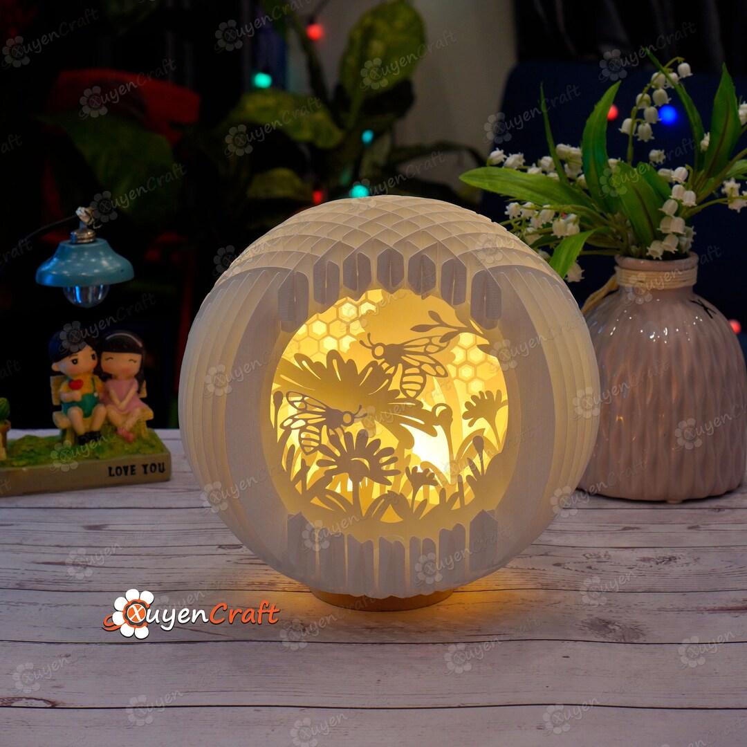 Bee Sphere Popup SVG for Cricut Projects, Cameo4, Scanncut, Paper ...