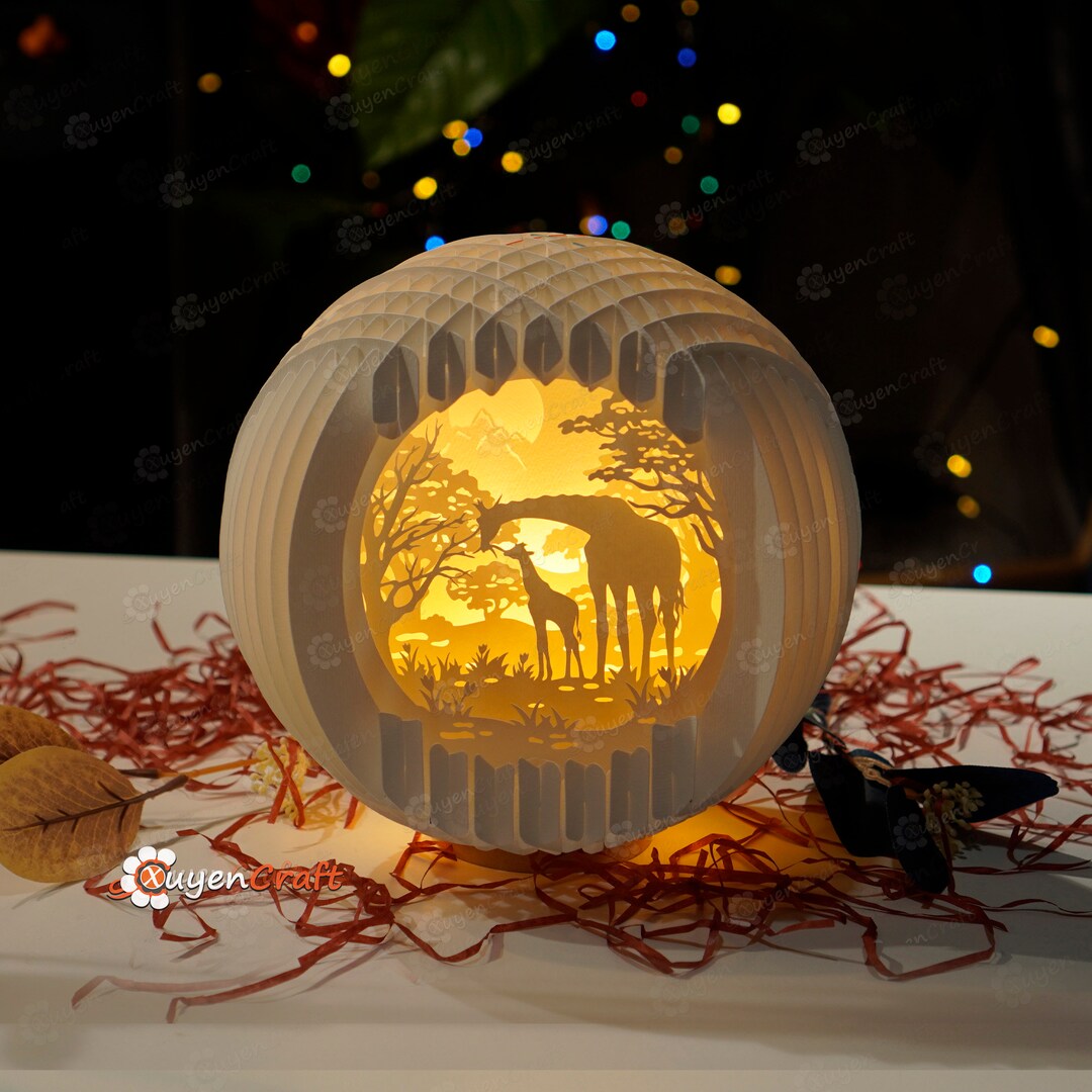 Giraffe Sphere Popup SVG for Cricut Projects, Cameo4, Scanncut, Paper ...