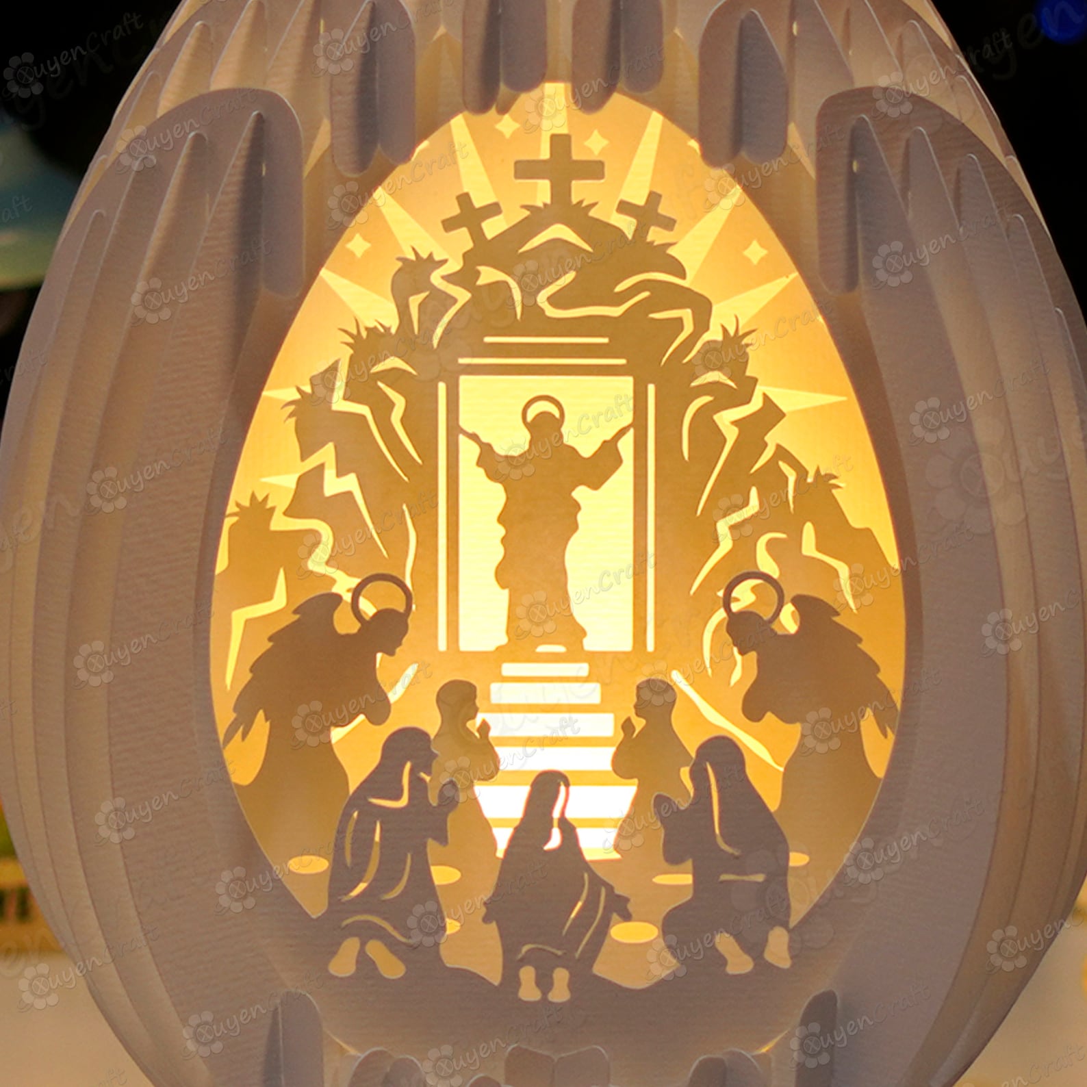 Jesus Risen V2 Easter Jesus Christ is Risen 3D Easter Egg - Etsy