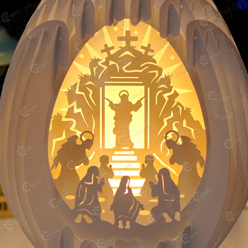 Jesus Risen V2 Easter Jesus Christ is Risen 3D Easter Egg - Etsy