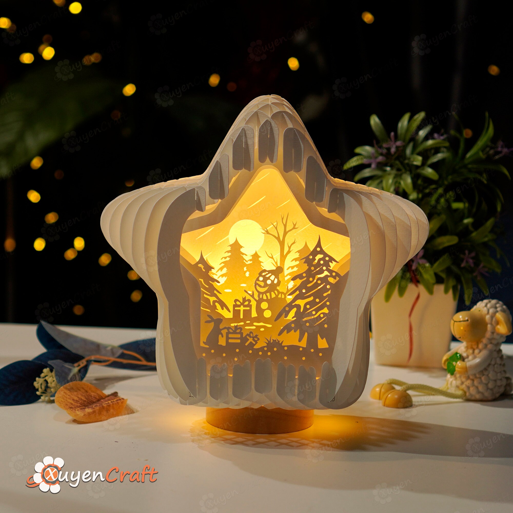 Star Pop up Snowman SVG Silhouette Template Creating Paper - Etsy