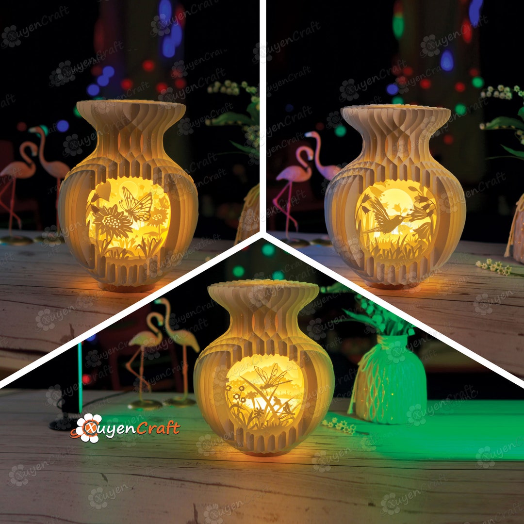 Pack 3 Insect in Vases Pop up PDF, SVG Template for Creating ...