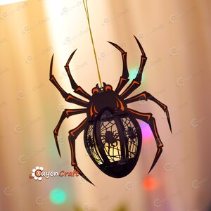 Spider Lantern PDF, SVG, Studio Templates - Spider Paper Lantern for ...